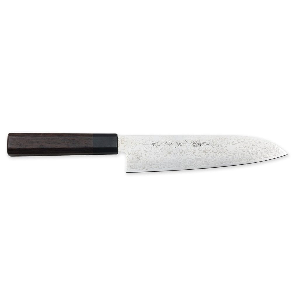 Kikuichi Nickel Warikomi Damascus Santuko Knife: 7-in. | Northwestern ...